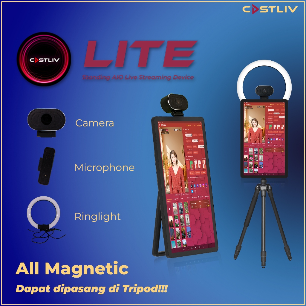 Jual CastLiv Lite - Standing AIO Live Streaming Device | Shopee Indonesia