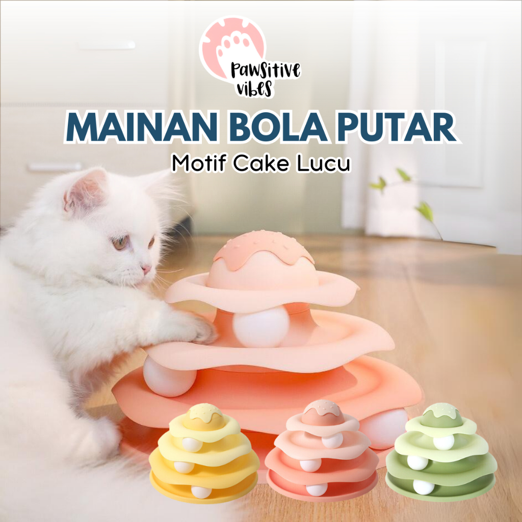 Jual Mainan Kucing Bola Putar Motif Cake Lucu - Mainan Interaktif ...