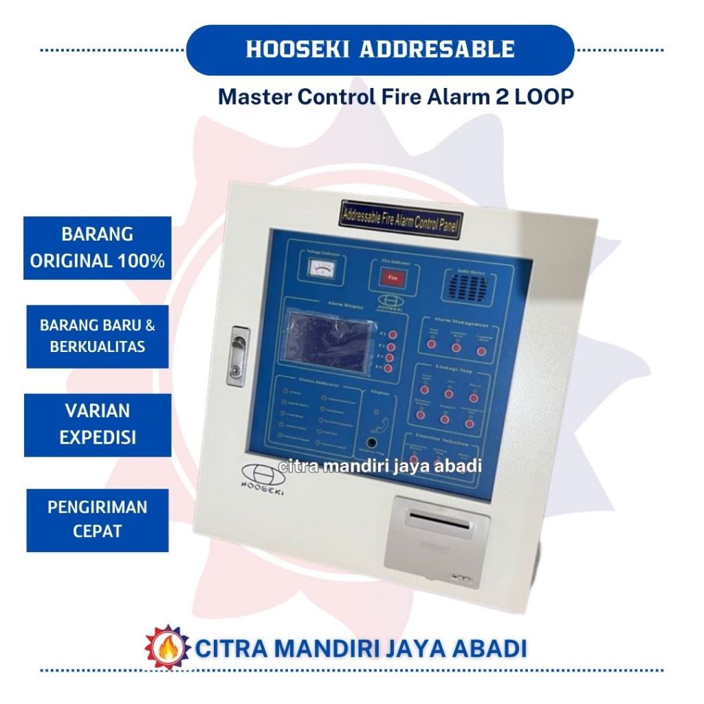 Jual HOOSEKI Panel Alarm Addresable Fire Alarm Control Panel 2 Loop ...