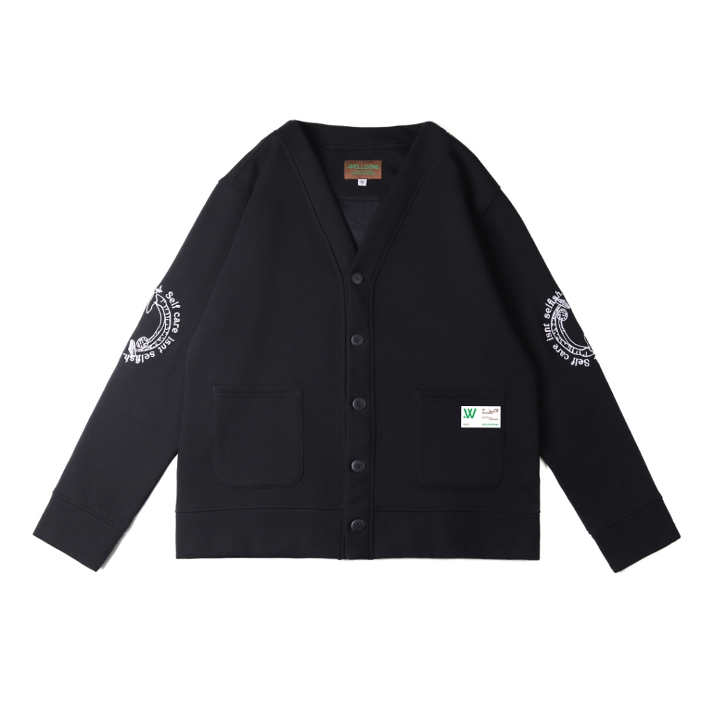 Jual Welldone Sweatshirt Cardigan 280 Gsm - Selfish Black Unisex ...