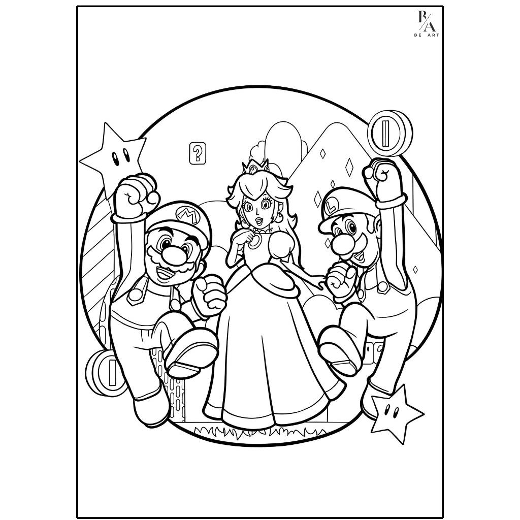 Jual kertas gambar mewarnai anak A4 (MARIO BROS) | Shopee Indonesia