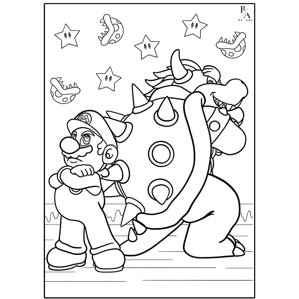 Jual kertas gambar mewarnai anak A4 (MARIO BROS) | Shopee Indonesia