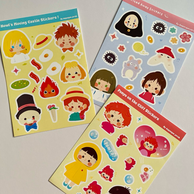 Jual Ghibli Stickers Kiss Cut A6 Howl Moving Castle and Spirited Away ...