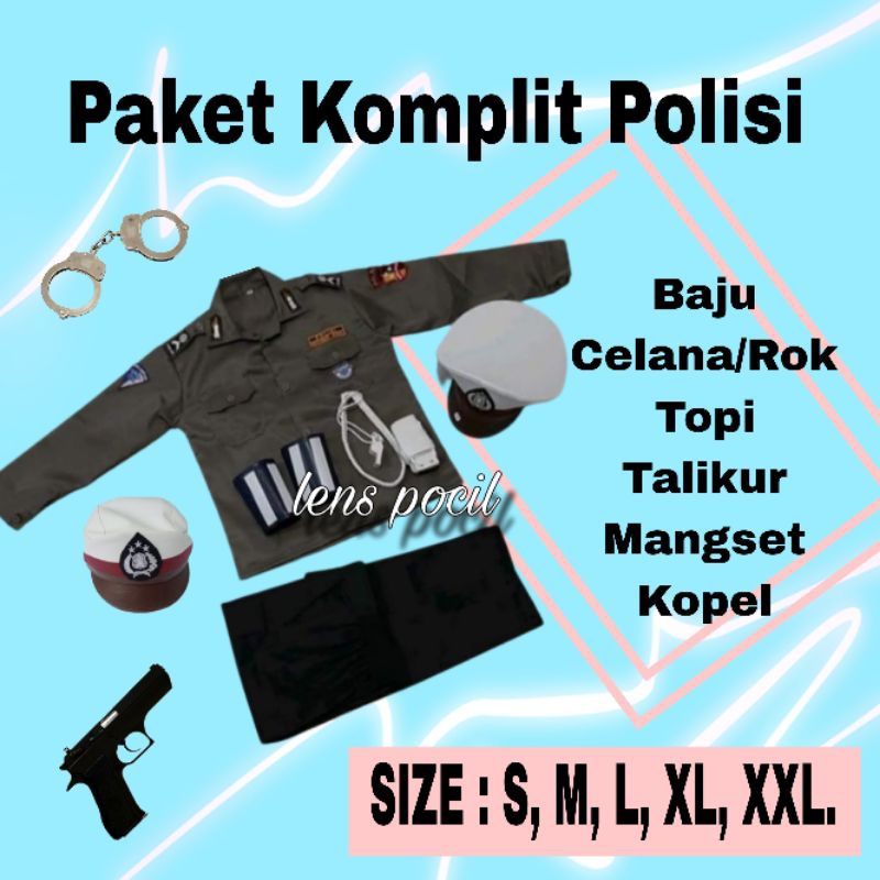 Jual Baju Polisi Anak Laki Laki Perempuan Seragam Profesi Polisi TK ...