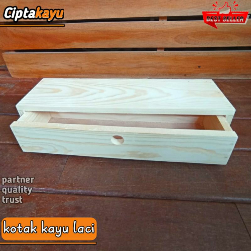 Jual Wooden drawer box | kotak kayu laci 35x10x 8 cm full kayu solid ...