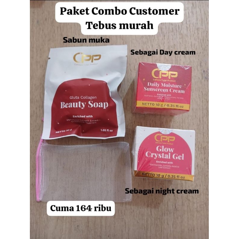 Jual COMBO CUSTOMER 2 BY CPP ( SUNSCREEN-CRYSTAL GEL -SABUN COLLAGEN) | Shopee Indonesia