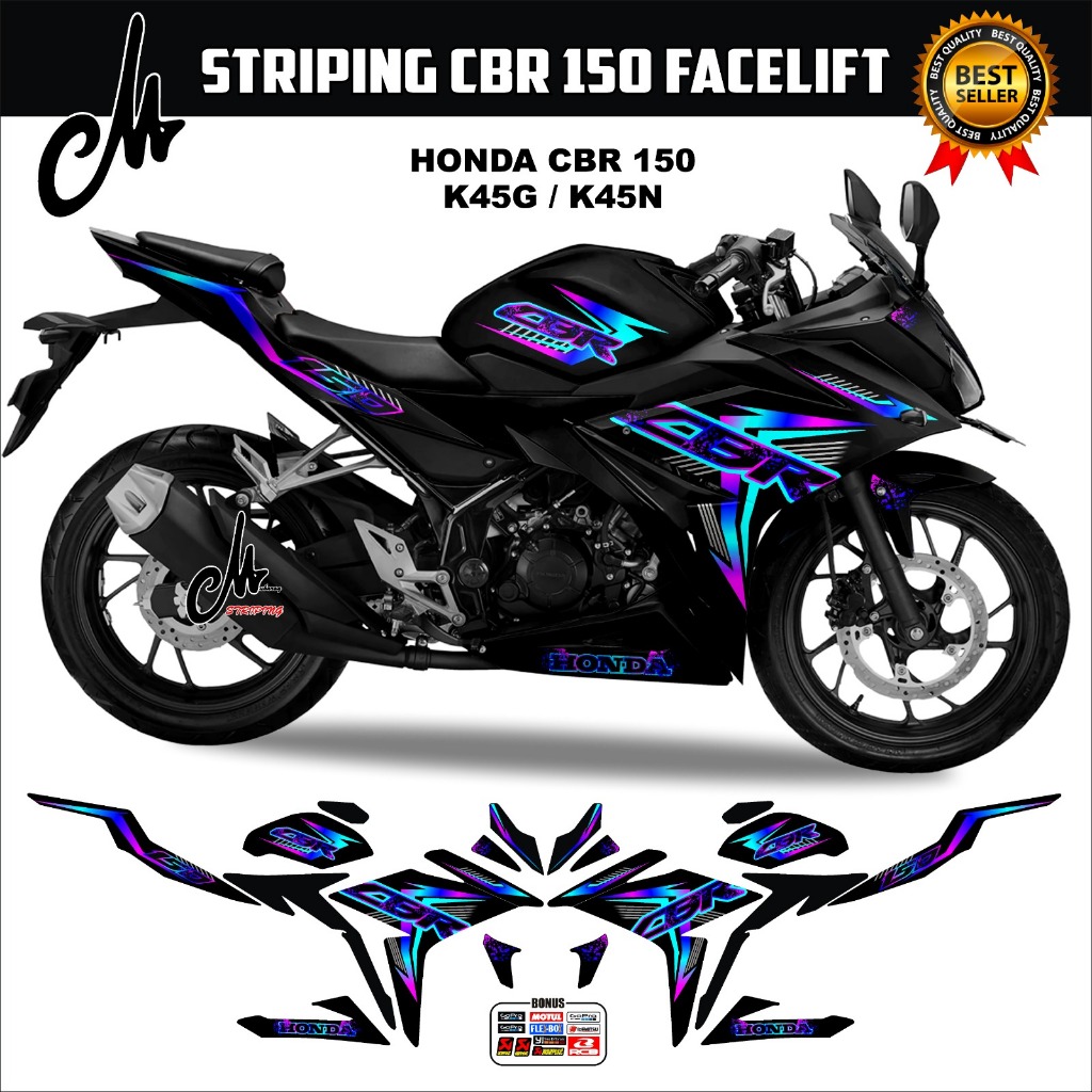 Jual Stiker Striping Motor Honda Cbr 150 R Facelift Desain X / Sticker ...