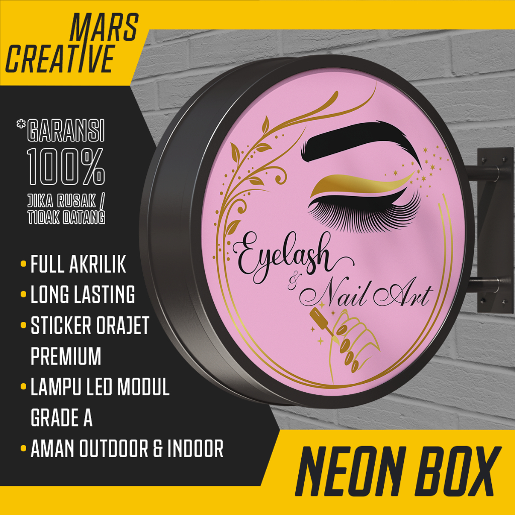 Jual Neon Box Indoor Outdoor Ukuran 30cm x 30cm Premium Custom 2 Sisi ...