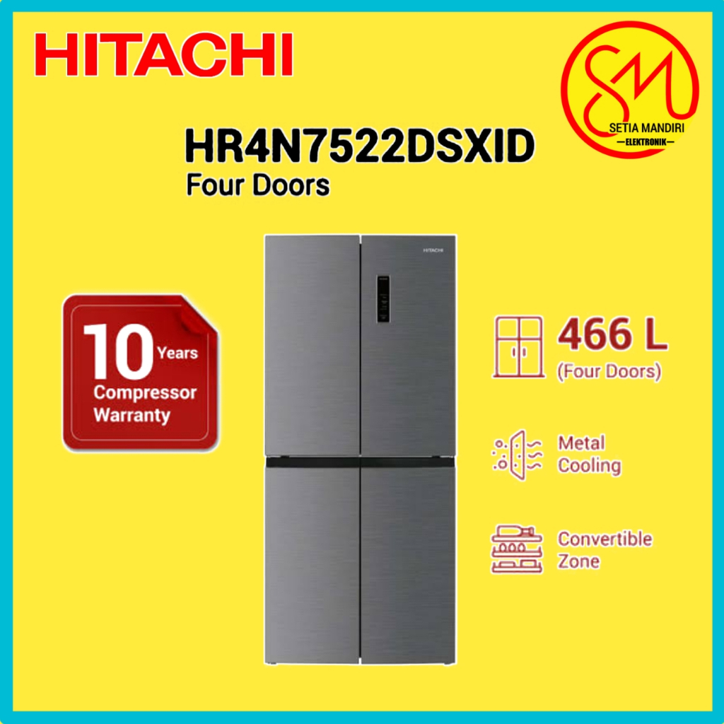 Jual Kulkas Side By Side 4 Pintu Hitachi H-R4N7522DSXID 522 Liter HR4N7522 | Shopee Indonesia