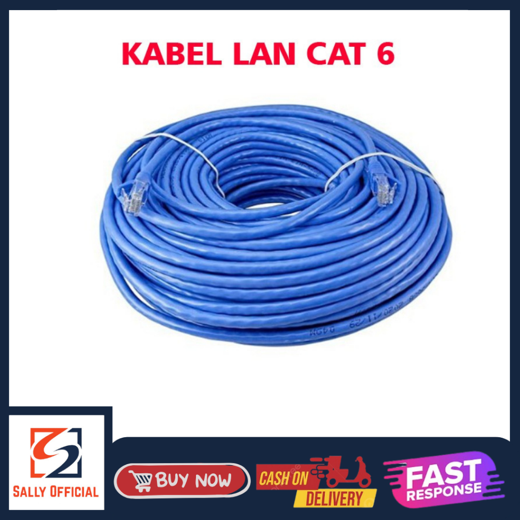 Jual Kabel LAN RJ45 CAT 6 / Kabel LAN UTP Cat6 Kabel internet UTP Ethernet 1.5M 3M 5M 10M 15M ...