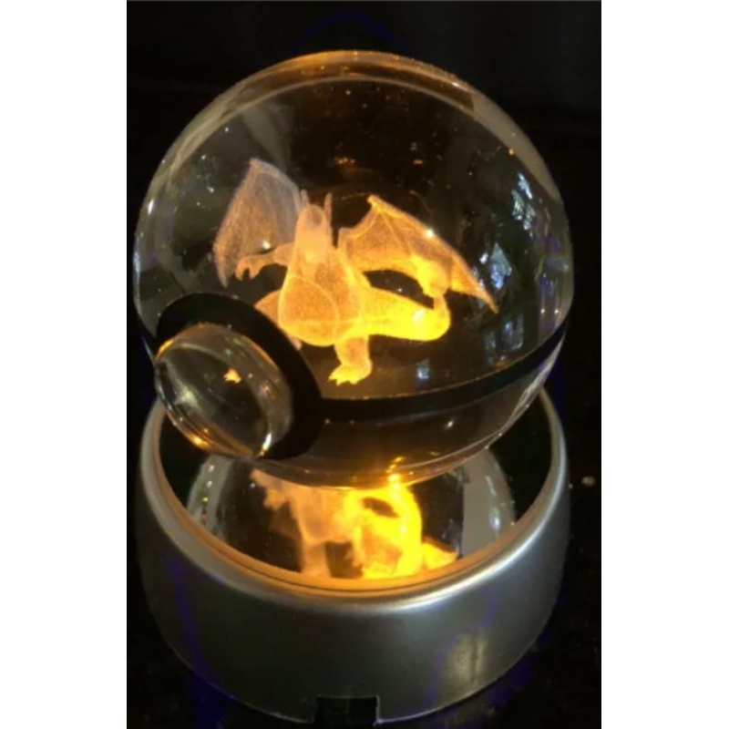 Jual POKEMON 3D LED CRYSTAL LASER BALL CHARIZARD FIGURE POKEBALL ...