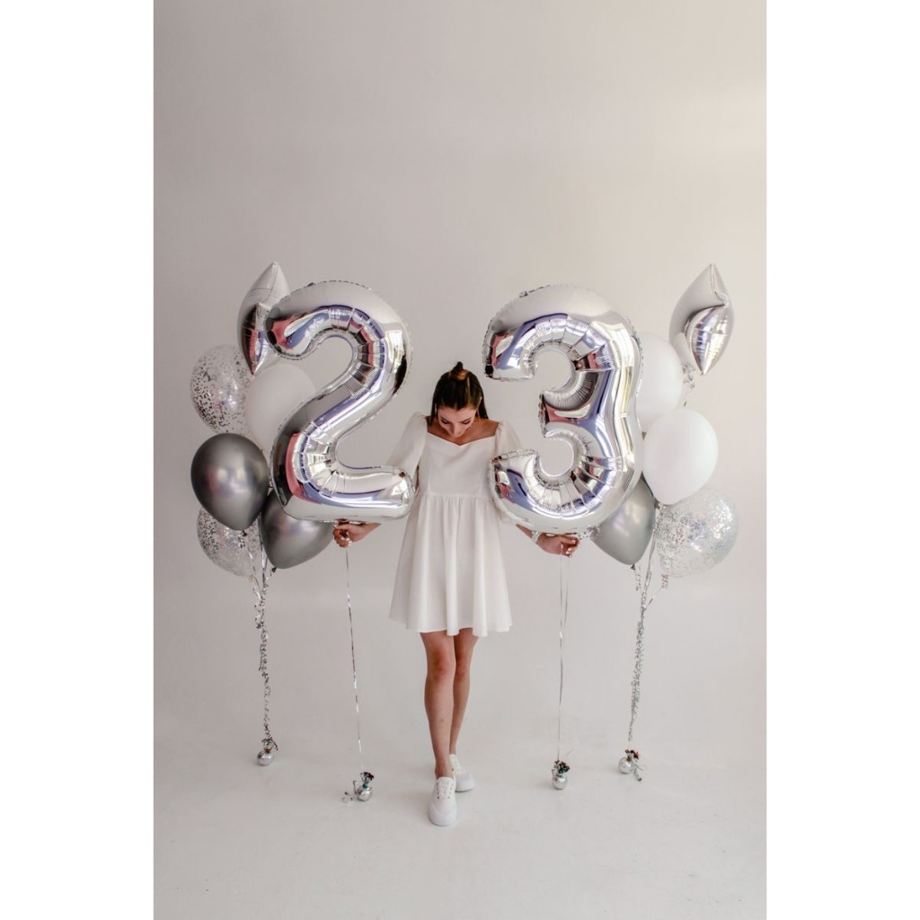 Jual Balon Foil Angka 16 Inch 40cm Warna Silver Gold Rose Gold 1 Pcs ...