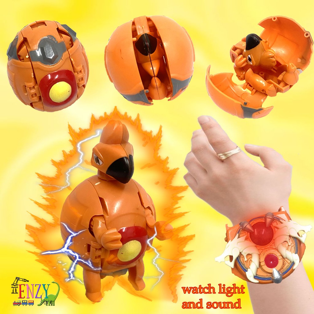 Jual Mainan Anak Robot Dragon Warrior Telur Transformasi dan jam light ...