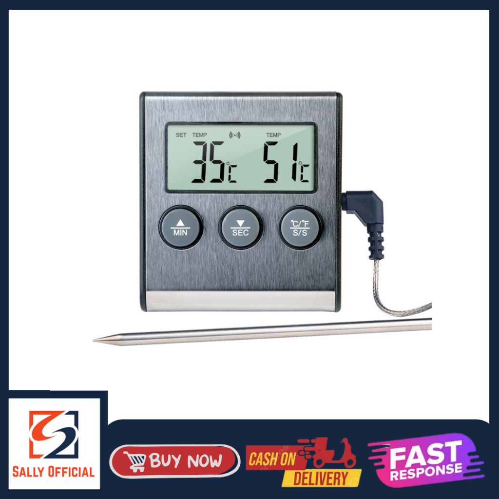 Jual Thermometer suhu Makakanan Stainless digital timer Kitchen D24 ...