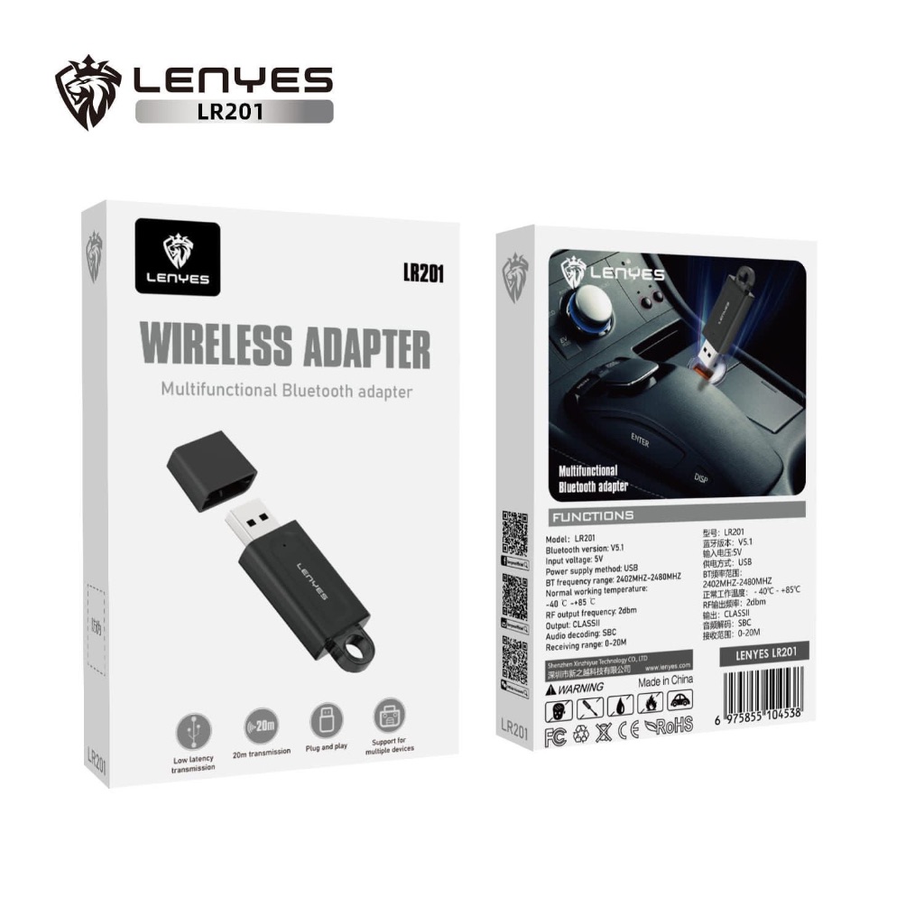Jual Bluetooth Receiver LENYES USB Wireless Adapter LR201 LR204 LR 205 5.1 Alat Bluetooth Salon ...