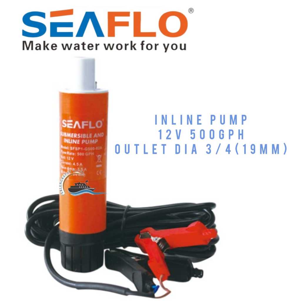 Jual Seaflo Submersible and Inline Pump 12V 500GPH / Pompa celup inline ...