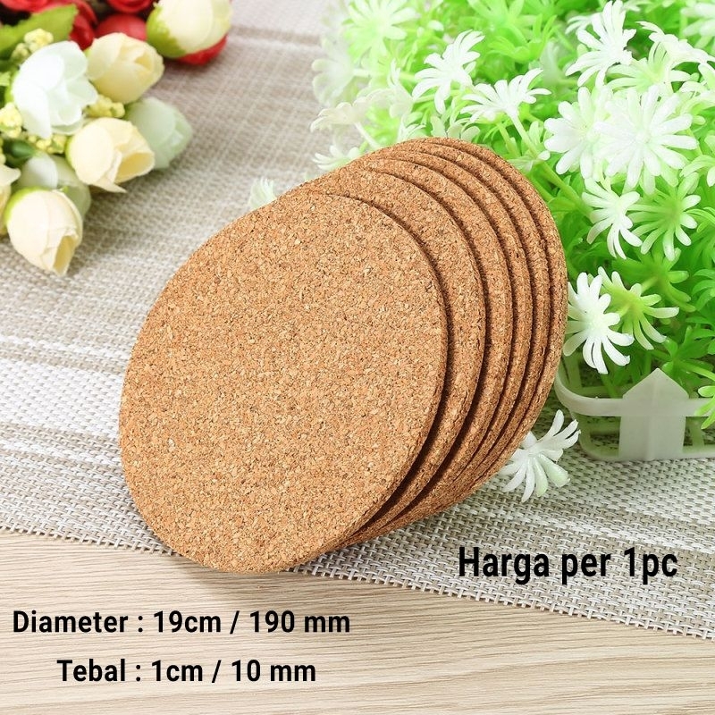 Jual Tatakan Cork Coaster Gabus Panci Wajan Teflon Hot Plate 19cm x 1cm | Shopee Indonesia