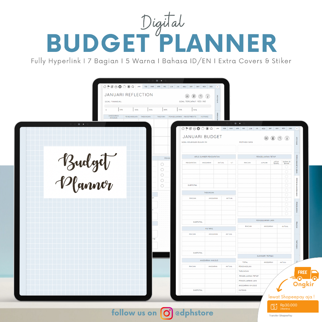 Jual Digital Budget Planner untuk iPad/Tablet Goodnotes/Samsung Notes ...