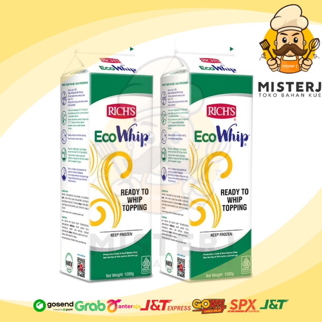 Jual Rich Eco Whipped Cream | 1 Liter | Rich's Eco Whipping Cream ...