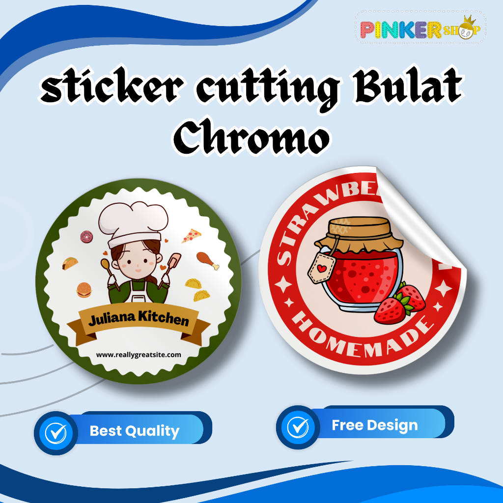 Jual CETAK STIKER CROMO / LABEL BULAT LABEL NAMA LABEL MAKANAN TOPLES ...