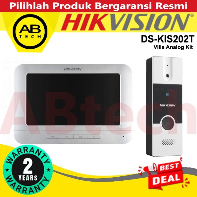 Jual HIKVISION DS-KIS202T 2MP ANALOG 4-WIRE 7-INCH VIDEO INTERCOM KIT ...
