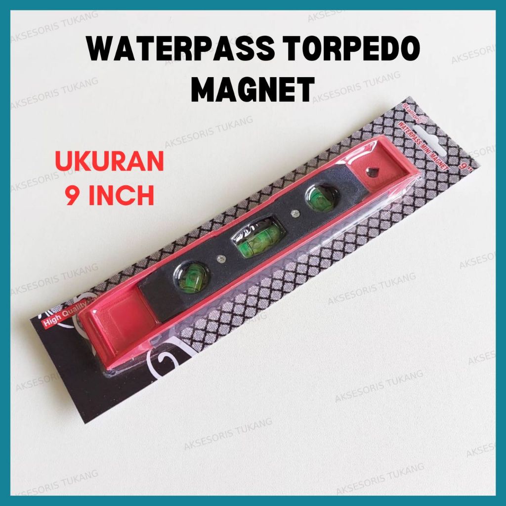 Jual Waterpass Magnet Torpedo 9 Inch / Waterpas Mini Magnet 9" Inci ...