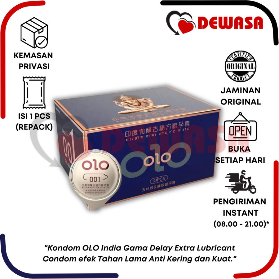 Jual OLO Kondom 001 0.01 India Gama Blue - 1 Pcs (REPACK) | Shopee Indonesia