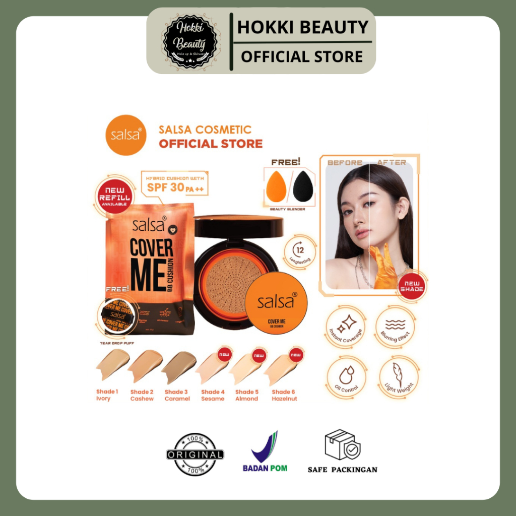 Jual SALSA Cover Me BB Cushion - Semi Matte with Red Algae Niacinamide ...