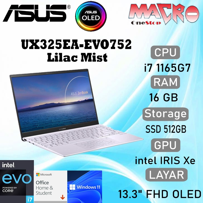 Jual ASUS ZenBook UX325EA-EVO752 i7-1165G7 16GB SSD 512GB 13,3" FHD ...