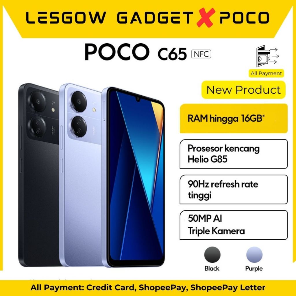 Jual POCO C65 | RAM 8GB - 16 GB* / 256GB | Helio G85 90Hz | 50 MP AI Triple Kamera | Shopee ...