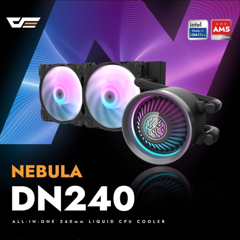 Jual DARKFLASH NEBULA DN240 ARGB BLACK 240MM LIQUID AIO WATER CPU ...