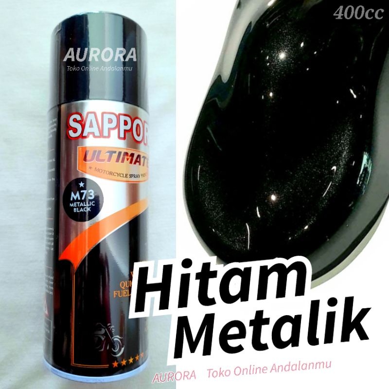 Jual CAT HITAM METALIK SAPPORO ULTIMATE M73 METALIK BLACK | BLACK MICA ...