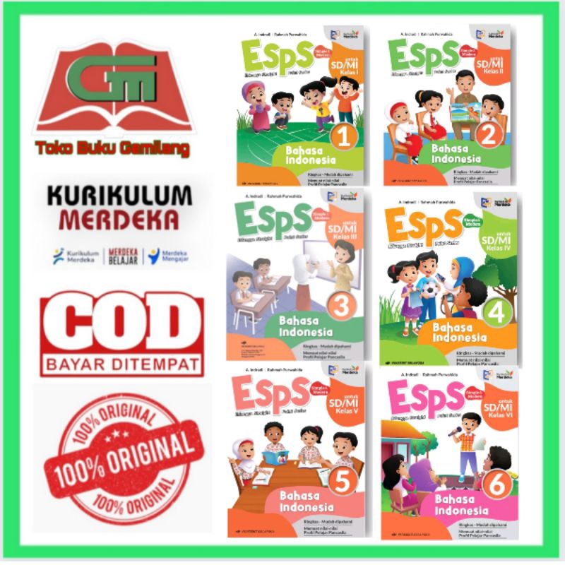 Jual BUKU ESPS BAHASA INDONESIA UNTUK KELAS 1,2 ,3,4,5,6 SD/MI KURIKULUM MERDEKA PENERBIT ...