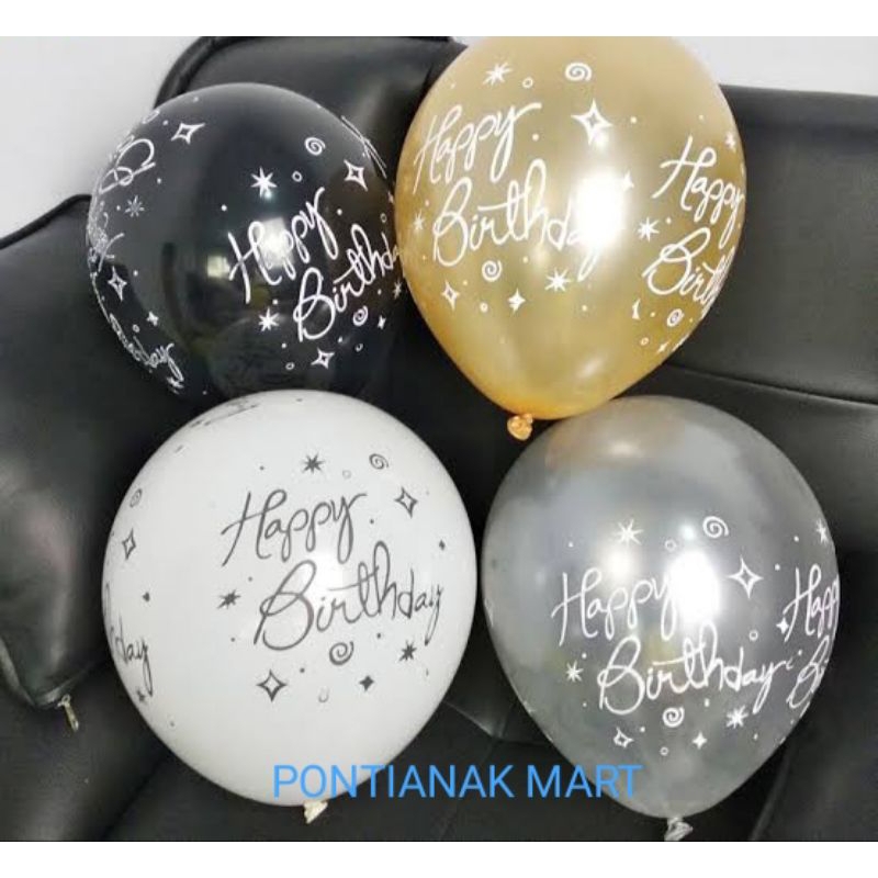 Jual Balon ulang tahun tulisan happy birthday 12inc | Shopee Indonesia