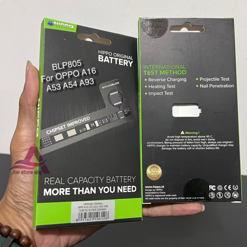 Jual HIPPO Original Baterry OPPO A53/A54/A93/A16 Baterai BLP805 Premium ...