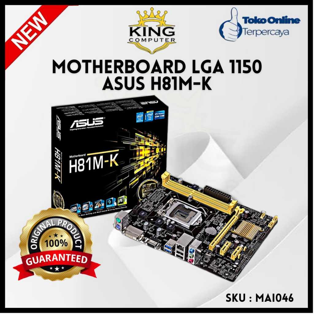 Jual MOTHERBOARD ASUS H81M-K LGA 1150 DDR3 MAINBOARD | Shopee Indonesia