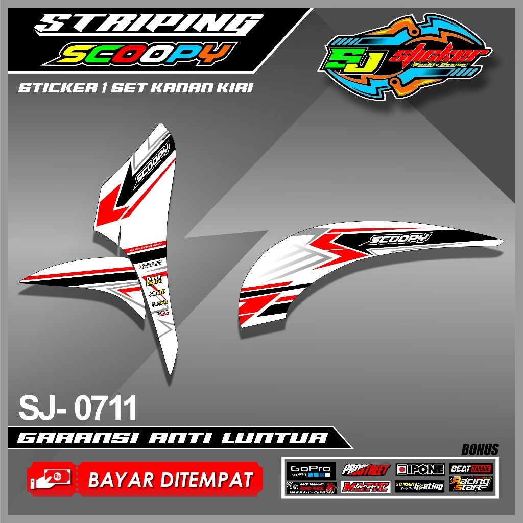 Jual 0711 STRIPING HONDA SCOOPY KARBU CONCEPT RACING STYLE DESIGN ...