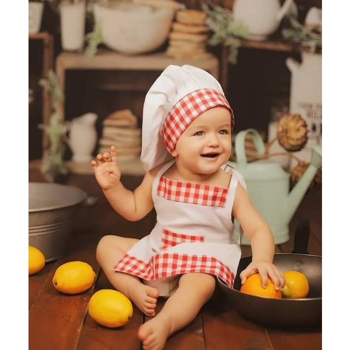 Jual Apron Baby Newborn Kids Photoshoot Costume Celemek Bayi Putih ...