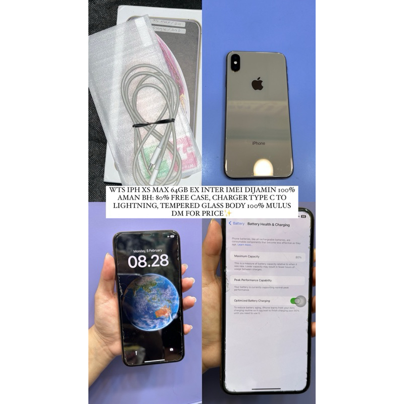 Jual IPHONE XS MAX EX INTER SECOND 64 GB DIJAMIN IMEI AMAN 100% MULUS ...