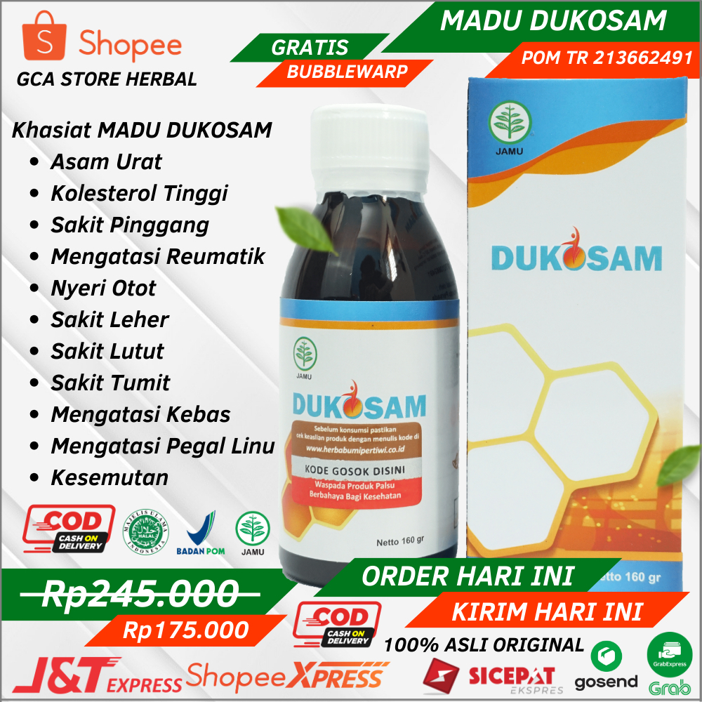 Jual Madu DUKOSAM Obat Herbal Atasi Asam Urat Kebas Nyeri Otot dan ...