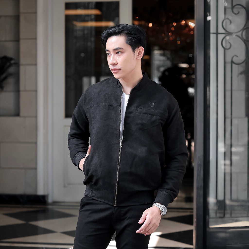 Jual Rikho Jaket Suede Pria Black | Shopee Indonesia