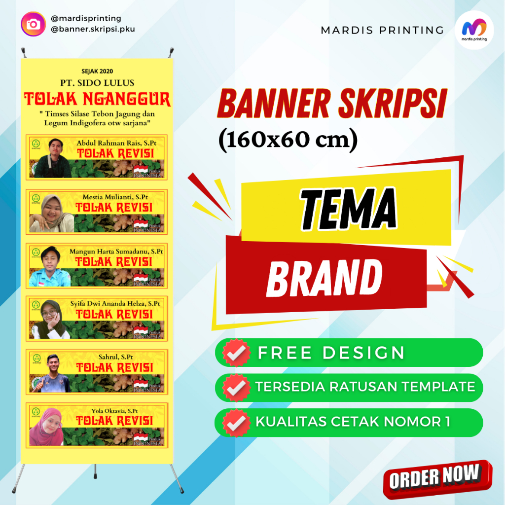 Jual Banner Sidang SKRIPSI+Rangka X Banner uk 160x60 cm Tema Brand ...