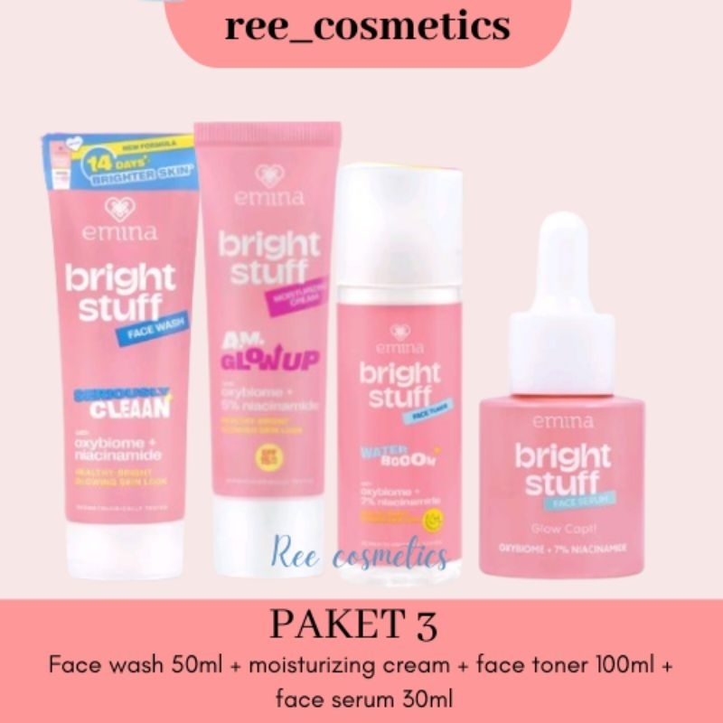 Jual Emina Bright Stuff Paket Lengkap Skincare 1 Set | Emina Paket ...