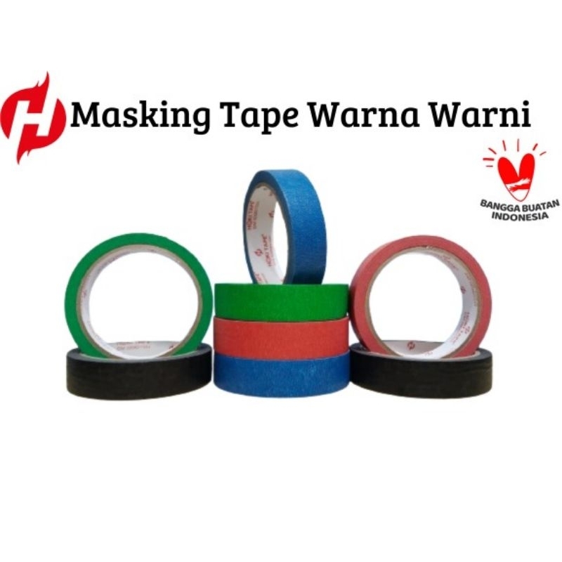 Jual Masking Tape 24 x 20 yard (18M) / Isolasi Kertas Warna Warni ...