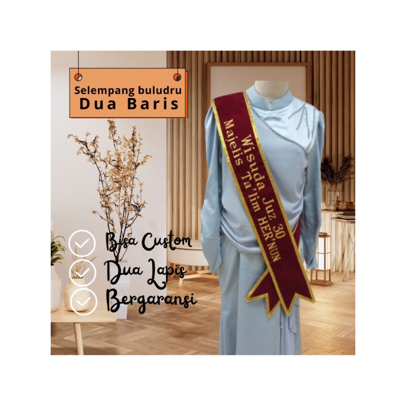 Jual selempang/Buludru/BORDIR/DUABARIS/wisuda/Even/Dll | Shopee Indonesia