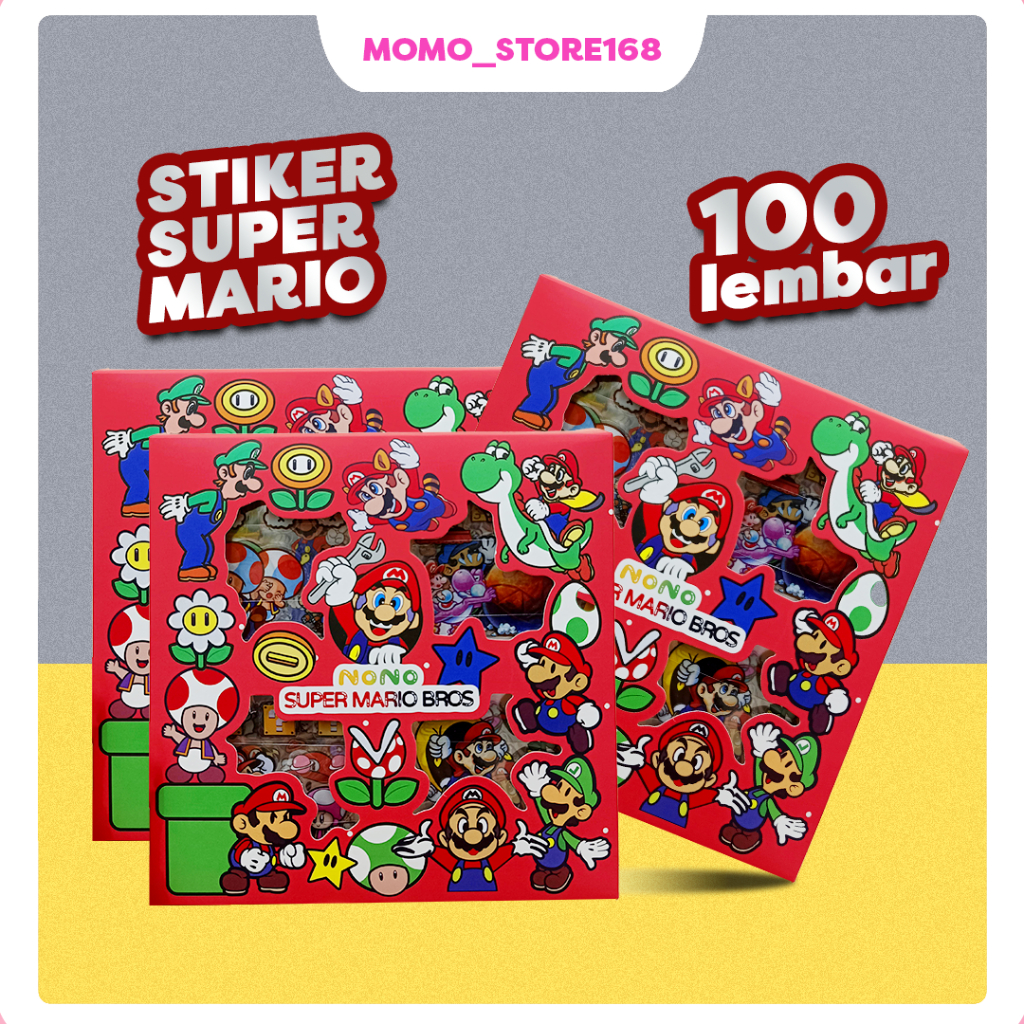 Jual Stiker Super mario bross Stiker Momo Nono Super mario bross 100 ...