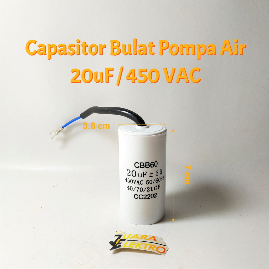 Jual Capasitor Bulat Pompa Air 20 uF 450V | Kapasitor Pompa Air Bulat ...