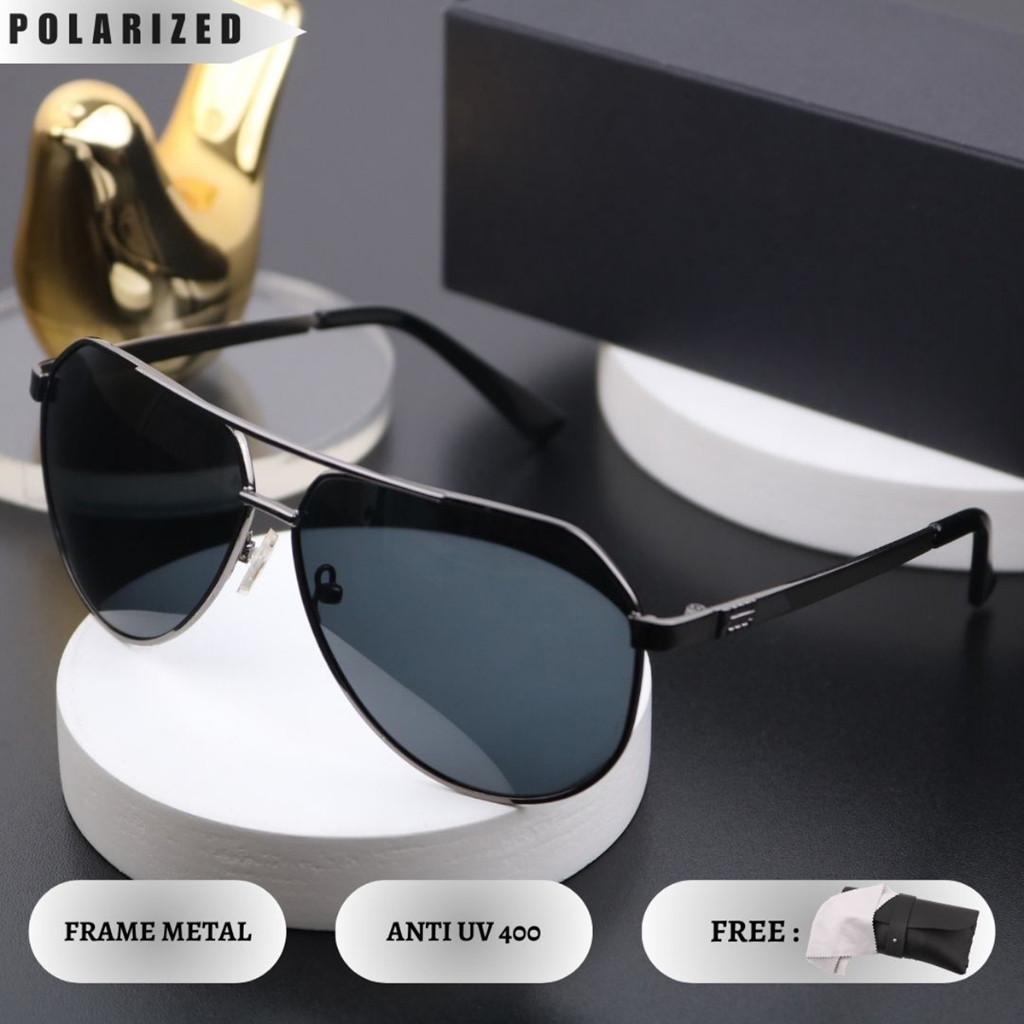Jual 【Free Dompet & Lap】 【9858】COD - Kacamata Hitam Matahari Polarized Fashion Pria Wanita ...