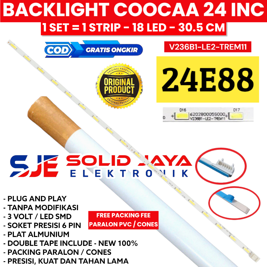 Jual BACKLIGHT LED TV 24 INC COOCAA MITO 24E88 COCA COOCA KOKA LAMPU BL LED INCH IN 3V 18K 18 ...