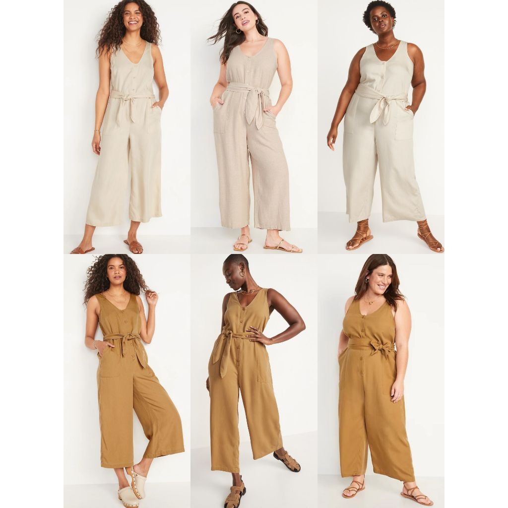Jual OLD NAVY Sleeveless Voop-Neck Waist-Defined Jumpsuit - 4878 ...